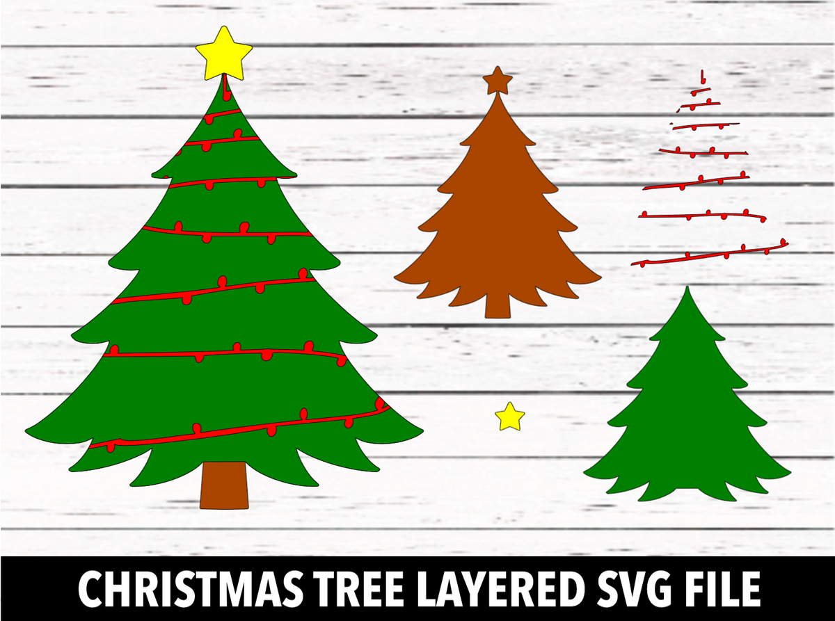 Christmas Tree Layered SVG file - SVG download - Digital Download ...